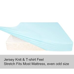 California King Size Fitted Sheet Only - 4-Way Stretch Snug Fit, Wrinkle Free & Stay in Place, No More Slipping Off for Mattress, Soft & Comfortable - Baby Blue,California King