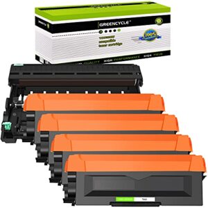 greencycle tn660 toner cartridge dr630 drum unit set compatible for brother mfc-l2700dw hl-l2300d hl-l2320d hl-l2360dw mfc-l2740dw dcp-l2540dw printer (4 toner, 1 drum)