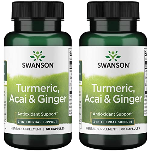 Swanson Full Spectrum Turmeric Acai & Ginger 60 Capsules (2 Pack)