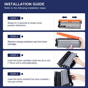 PIONOUS Twin Pack TN-660 TN660 High Yield Toner Cartridge Black: 2 Pack tn630 tn660 Toner Cartridge Replacement for Brother MFC-L2700DW HL-L2380DW DCP-L2540DW Printer (TN6602PK, Up to 6,000 Yield)…