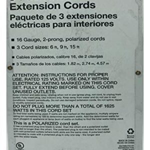 Home Depot 6/9/15 foot 16/2 Indoor Extension Cord (3-Pack) Green