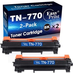 easyprint (2- black pack) compatible tn770 toner cartridges replacement for tn-770 used for brother hl-l2370dw hl-l2370dwxl mfc-l2750dw mfc-l2750dwxl printer