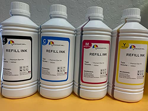 Inkpro Premium 4x1000ml Dye Bulk Refill Ink for HP Canon Brother Lexmark Inkjet Printers Refillable Cartridges CISS System