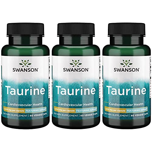 Swanson AjiPure Amino Acid Taurine 1000 Milligrams 60 Veg Capsules (3 Pack)