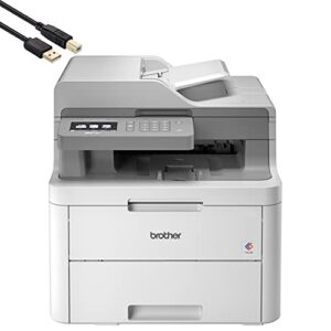 brother mfc-l3710c digital color led all-in-one wireless laser printer – print copy scan fax – 3.7″ lcd touchscreen, 19 ppm, 600 x 2400 dpi, 8.5 x 14 paper sizes, 50-sheet adf – broage printer cable