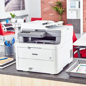 Brother MFC-L3710C Digital Color LED All-in-One Wireless Laser Printer - Print Copy Scan Fax - 3.7" LCD Touchscreen, 19 ppm, 600 x 2400 dpi, 8.5 x 14 Paper Sizes, 50-Sheet ADF - BROAGE Printer Cable