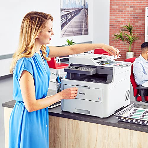 Brother MFC-L3710C Digital Color LED All-in-One Wireless Laser Printer - Print Copy Scan Fax - 3.7" LCD Touchscreen, 19 ppm, 600 x 2400 dpi, 8.5 x 14 Paper Sizes, 50-Sheet ADF - BROAGE Printer Cable