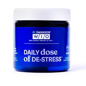 swanson wio™ daily dose of de-stress™ stress support, relaxation, feel calmer, rest better, less stress, lactium® milk protein peptide, adaptogen, mental wellness, 30 capsules (30-day supply)