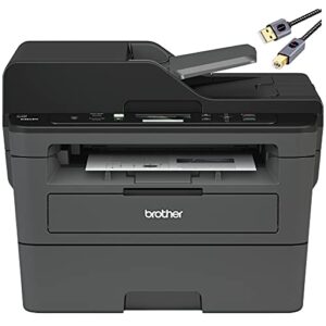 brother l-2550dw monochrome all-in-one laser printer i print copy scan i wireless i auto 2-sided printing i print up to 36 pages/min i up to 250 sheets/tray i 50-sheet adf + printer cable