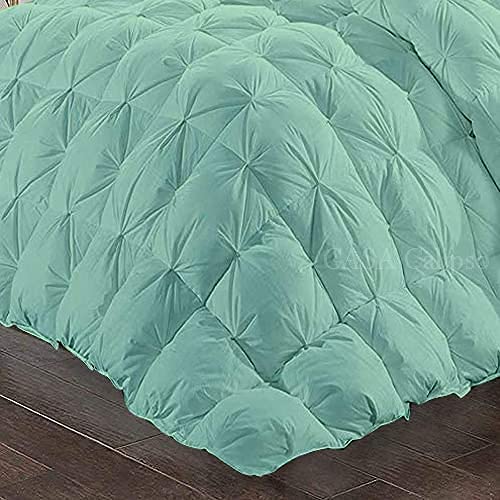 1 Pc Pinch Pleated Comforter with 4 Pillow Shams 100% Cotton 400 GSM Ultra Soft, Fluffy, Lightweight Comforter for All Season Twin / Twin XL Size Aqua 5 PC-Pinch Pleat Comforter Set