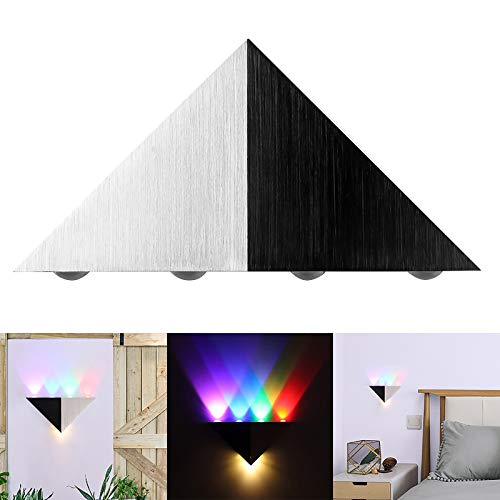 LemonBest Modern Triangle 5W LED Wall Sconce Light Fixture Indoor Hallway Up Down Wall Lamp Spot Light Aluminum Decorative Lighting for Theater Studio Restaurant Hotel (Hardwired)