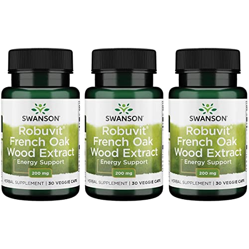 Swanson Robuvit French Oak Wood Extract 200 Milligrams 30 Veg Capsules (3 Pack)