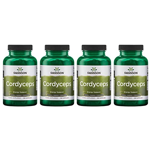 Swanson Cordyceps 600 Milligrams 120 Capsules (4 Pack)