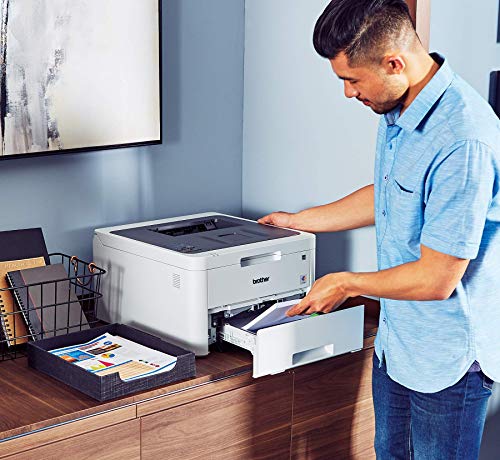 Brother HL-L3210CW Compact Digital Color Printer Providing Laser Printer Quality Results with Wireless, Amazon Dash Replenishment Enabled, White (Renewed)