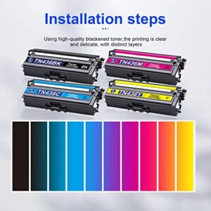 Super High Yield TN 436 Compatible TN-436K TN-436C TN-436M TN-436Y Toner Cartridge Replacement for Brother HL-L8260CDW L8360CDW L8360CDWT L9310CDW L9310CDWT Printer (1BK+1C+1M+1Y, 4-Pack)