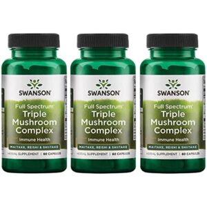 swanson full spectrum triple mushroom complex 60 capsules (3 pack)