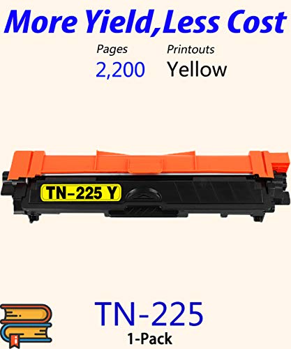 ColorPrint Compatible TN225 Toner Cartridge Replacement for Brother TN-225Y TN-225 TN-221 TN221 Used for HL-3140CW HL-3170CDW HL-3180CDW MFC 9130CW 9330CDW 9340CDW DCP-9020CDN Printer (1-Pack, Yellow)