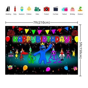 Game Happy Birthday Backdrop Cartoon Party Banner Decorations Photography Background Decor Photo Booth Studio Prop 3-5x7 FT