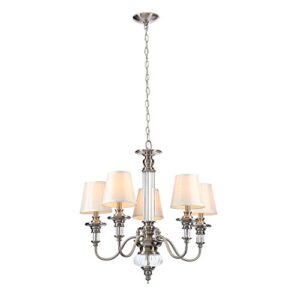 hampton bay gala 5-light polished nickel chandelier polished nickel