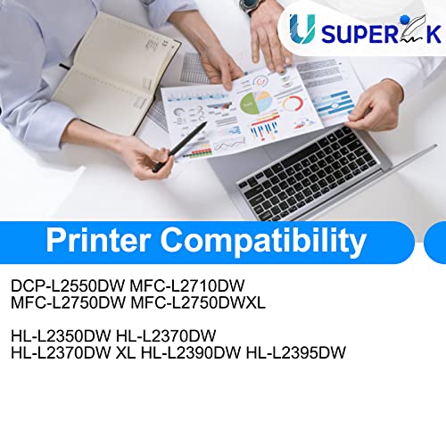 SuperInk Toner Cartridge (with CHIP) Compatible for Brother TN760 TN-760 TN730 to Use with HL-L2350DW HL-L2395DW HL-L2390DW HL-L2370DW MFC-L2750DW MFC-L2710DW DCP-L2550DW Printer High Yield - 2 Black