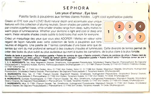 Sephora Collection Eye Love Eyeshadow Palette in LIGHT COOL,Powder