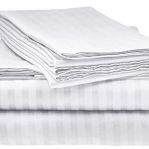 Cotton Home Depot Twin Collection Bed Sheet Set 30 Inch Deep Pocket 4-Piece Bedding Set - Wrinkle, Stain, Fade Resistant - White