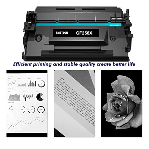 58X CF258X Toner Cartridge: 2 Pack (with Chip, High Yield) Replacement for HP CF258X 58X 58A CF258A MFP M428fdw M428fdn M428dw M404 M428 Pro M404n M404dn M404dw Printer (Black)