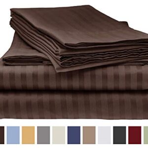 Cotton Home Depot Twin Collection Bed Sheet Set 22 Inch Deep Pocket 4-Piece Bedding Set - Wrinkle, Stain, Fade Resistant - Chocolate Brown