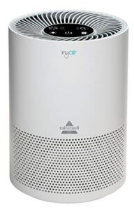 bissell myair air purifier with high efficiency and carbon filter for small room and home, quiet air cleaner for allergens, pets, dust, dander, pollen, smoke, hair, odors, timer, 2780a