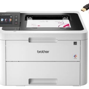 Brother HL-L32 70CDW Wireless Color Laser Printer,25ppm,up to 600 x 2400 dpi,2.7” Color Touch,Automatic duplex (2-sided),Durlyfish USB Printer Cable