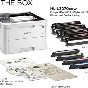 Brother HL-L32 70CDW Wireless Color Laser Printer,25ppm,up to 600 x 2400 dpi,2.7” Color Touch,Automatic duplex (2-sided),Durlyfish USB Printer Cable