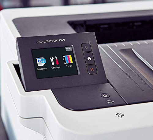 Brother HL-L3270CDW Compact Wireless Digital Color Laser Printer with NFC - 2.7" Color Touchscreen, Auto Duplex Printing, 25 ppm, 250 Sheet, Wulic Printer Cable