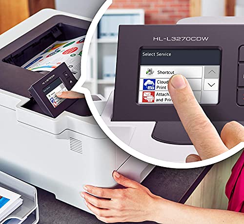 Brother HL-L3270CDW Compact Wireless Digital Color Laser Printer with NFC - 2.7" Color Touchscreen, Auto Duplex Printing, 25 ppm, 250 Sheet, Wulic Printer Cable