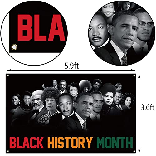 Nepnuser Black History Month Photo Booth Backdrop African American Festival Holiday Party Decoration Art Poster Indoor Outdoor Wall Decor-5.9×3.6ft