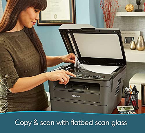 Brother MFC L2700 Series Compact Wireless Monochrome Laser All-in-One Printer - Print Copy Scan Fax - Mobile Printing - Auto Duplex Printing - Up to 32 Pages/Min - ADF - 2-line LCD (Renewed)