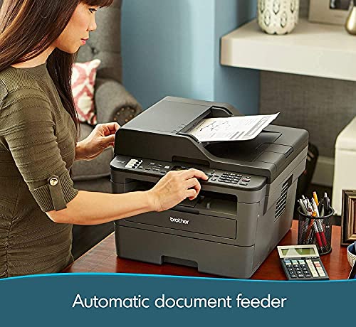 Brother MFC L2700 Series Compact Wireless Monochrome Laser All-in-One Printer - Print Copy Scan Fax - Mobile Printing - Auto Duplex Printing - Up to 32 Pages/Min - ADF - 2-line LCD (Renewed)