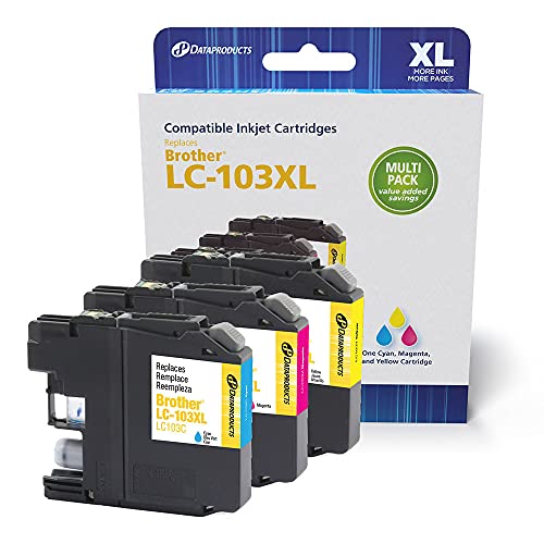 Dataproducts Brand Remanufactured Ink Cartridge Replacement for Brother LC-103 LC1033PKS | Cyan, Magenta, Yellow 3 Pack