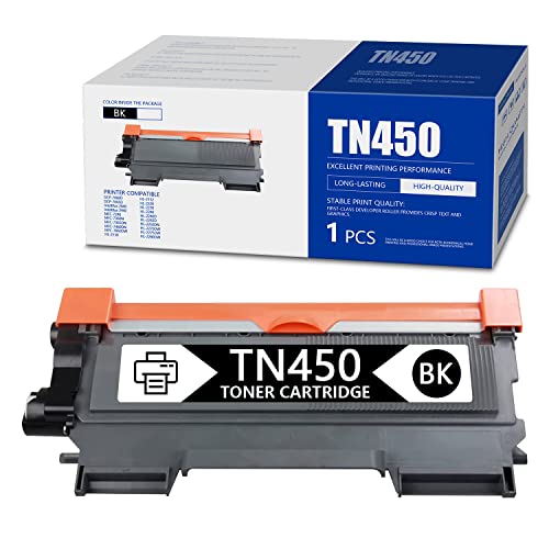 Compatible High Yield 1 Pack Black TN-450 TN450 Toner Cartridge Replacement for Brother DCP-7060D 7065D Intellifax 2840 2940 MFC-7240 7360N 7365DN 7460DN 7860DW HL-2130 2132 2220 Printers -by HNQGSM