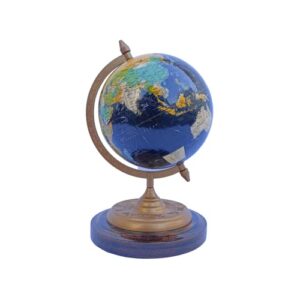 calif international aluminium base handmade world globe- 360° rotating antique globe for office home decor, 8 inch diameter, black