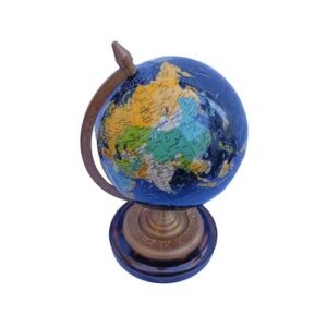 CALIF INTERNATIONAL Aluminium Base Handmade World Globe- 360° Rotating Antique Globe for Office Home Decor, 8 Inch Diameter, Black