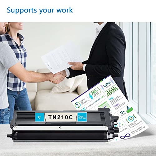 [1-Cyan] TN210C Compatible TN210C TN-210C Toner Cartridge Replacement for Brother HL-3040CN 3045CN 3070CW 3075CW MFC-9010CN 9120CN 9125CN 9320CN/CW 9325CW DCP-9010CN HL-8070 8370 Printers