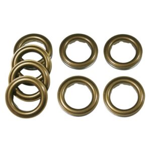 home sewing depot fast-set metal, size #12 grommet, 1 9/16″, 8 grommets total, antique brass