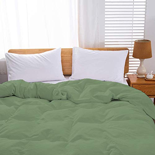 Eco-Friendly 600-Series Egyption Cotton 6-Piece Bedding Comforter Set (Comforter + Duvet Cover + 1 Flat Sheet + Fitted Sheet (16" Deep Pocket) + 2 Pillow Cases ), King Size , Emerald Green