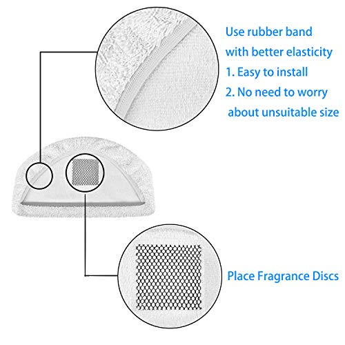 Bissell Steam Mop Pads 8pk Replacement/Washable/Reusable Compatible with Bissell Steam Mop 1940/1440/1544/1806/2075 Series, Model 19402/19404/19408/19409/1940a/1940f/1940q/1940t/1941