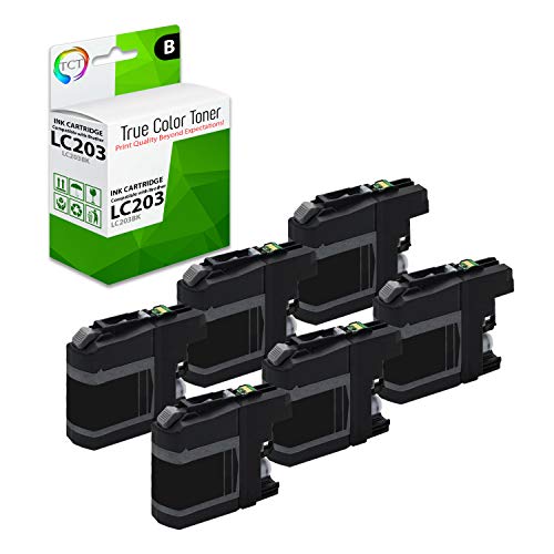 TCT Compatible Ink Cartridge Replacement for Brother LC203 LC203BK Black Works with Brother MFC-J460DW J480DW J485DW J880DW J4620DW J4420DW Printers (550 Pages) - 6 Pack