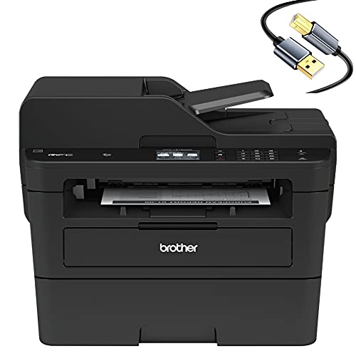 Brother MFC-L2750D All-in-One Wireless Monochrome Laser Printer for Home Office - Print Copy Scan Fax - 2.7" Touchscreen LCD, Auto Duplex Printing, 36 ppm, 50-Sheet ADF, Tillsiy USB Printer Cable