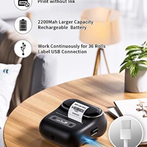 Phomemo M220 Label Maker, 3.14 Inch Label Printer, Bluetooth Thermal Sticker Printer for Barcode, Organizing, Mailing, Small Business, Storage, Compatible with Phone, PC, with 100 Pc Labels