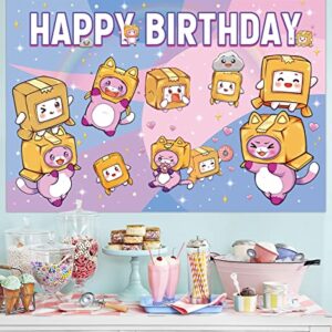 Cute Cartoon Party Supplies Cartoon Backdrop for Birthday, 5 * 3FT Girl Happy Birthday Backdrop for Party Decorations, Party Favor Banner Decor Photo Background for Girls Kids Birthday Baby Shower