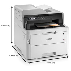 Brother Color MFC-L3750CDW All-in-One Digital Wireless Laser Printer, White - Print Copy Scan Fax - 3.7" TFT Touchscreen LCD, 24 ppm, 600 x 2400 dpi, Auto 2-Sided Printing, 50-Sheet ADF, Ethernet