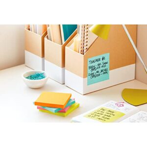 Post-it Super Sticky Notes, 4x4 in, 6 Pads, 2x the Sticking Power, Supernova Neons, Bright Colors, Recyclable (675-6SSMIA)